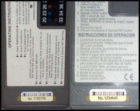 Finding Serial Number Location - Intoximeters