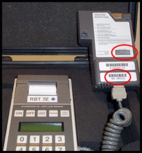 Finding Serial Number Location - Intoximeters